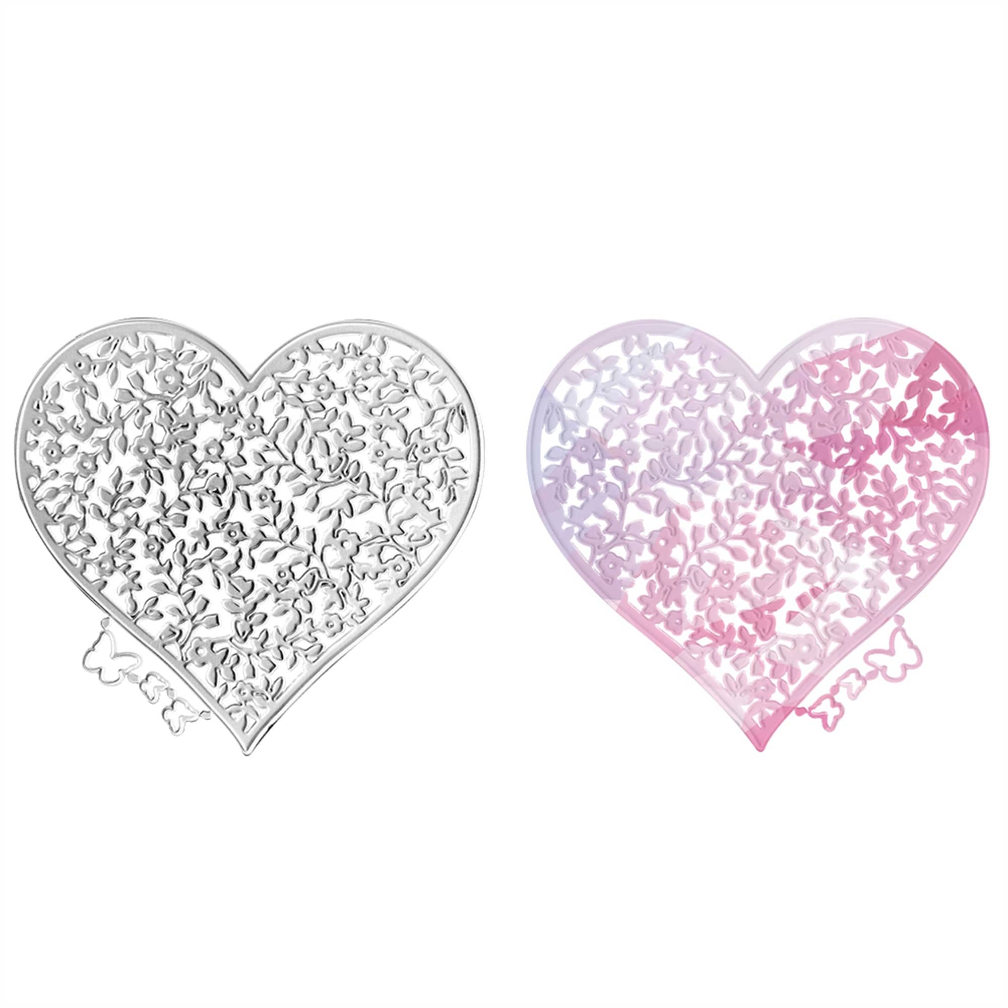 Hollow Love Heart With Floral Decor Cutting Dies for Card Making DIY ...