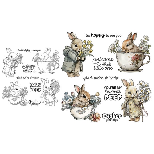 Easter Bunny Stamp - Etsy