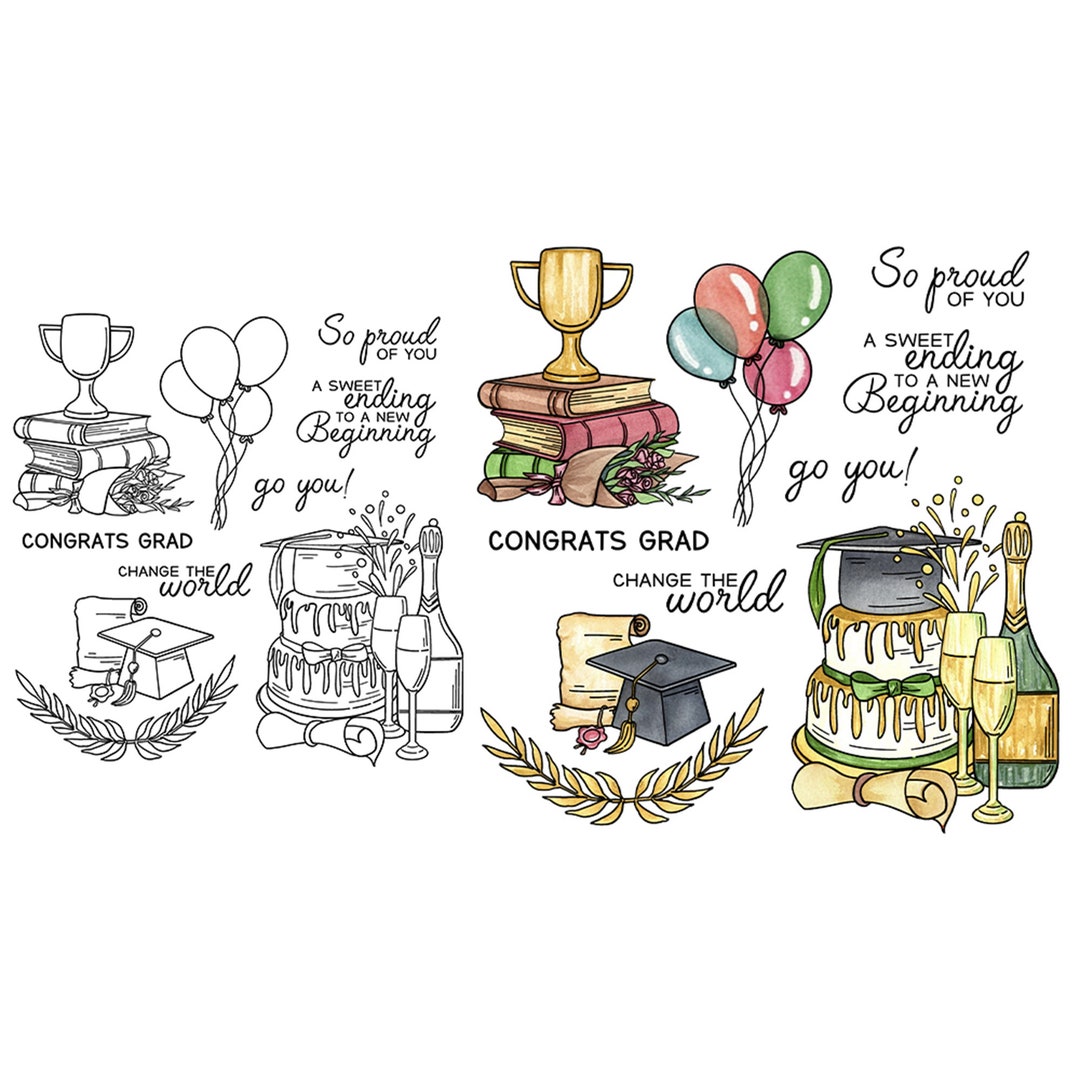 Celebrations for Graduation Stamps and Dies Set for Card - Etsy