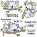Cute Cartoon Mother & Baby Koala Stamps and Dies Set for Cards Making ...