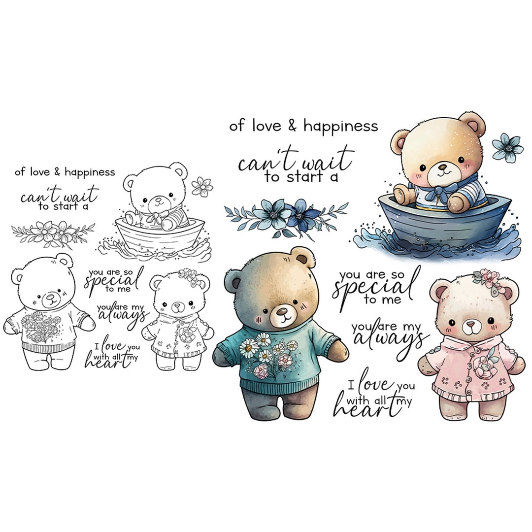 Cute Baby Doll Bears Stamps and Dies Set for Albums Card - Etsy