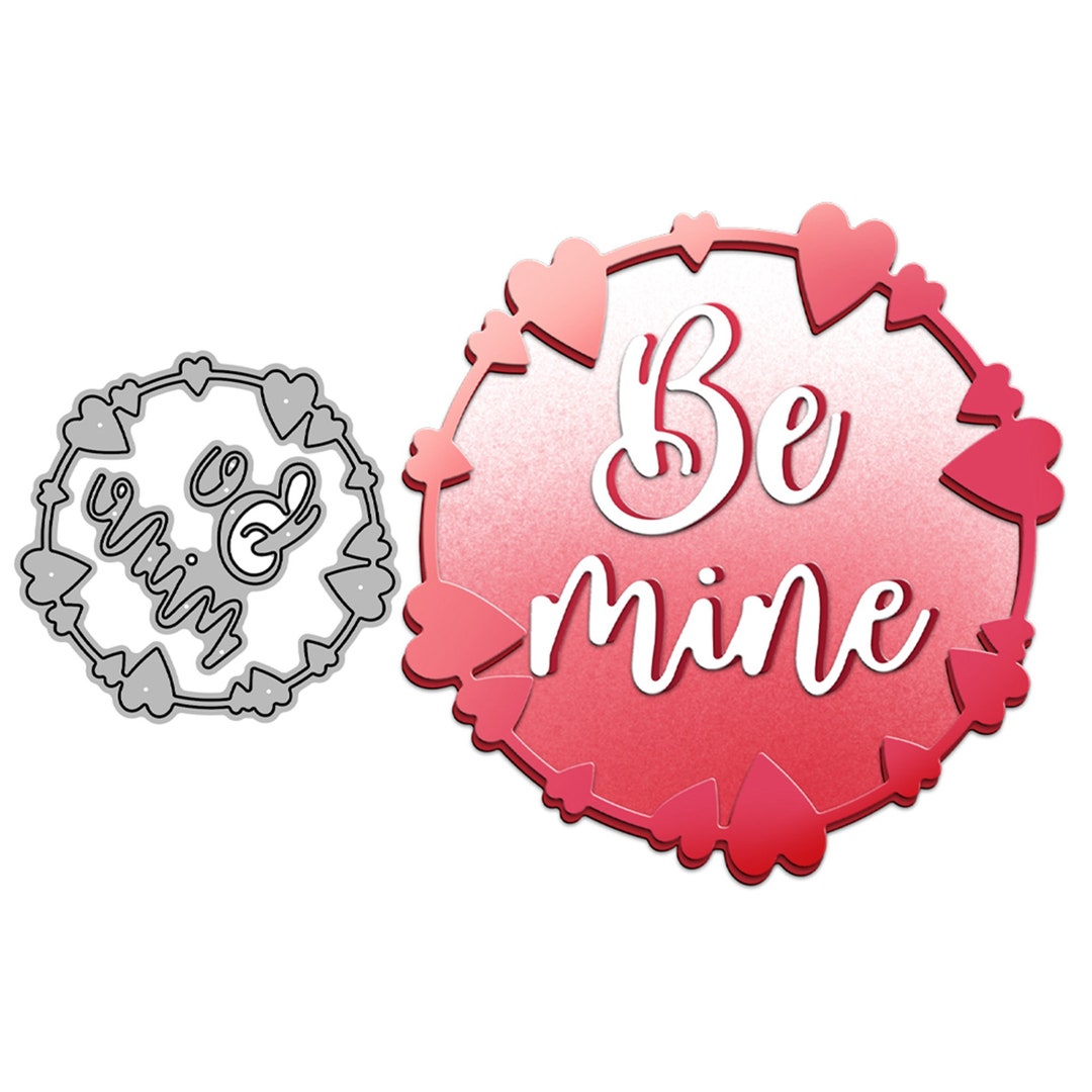 Love Hearts Be Mine Mini Round Cutting Dies for DIY Scraopbooking Cards ...