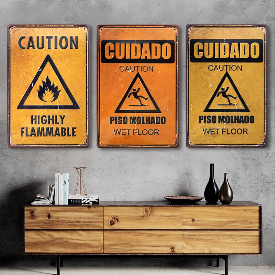 Common Warning Signs in Daily Life Metal Sign Tin Sign - Etsy