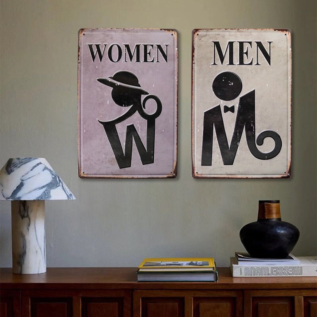 Public Areas Gender Division Metal Sign Tin Sign Public - Etsy