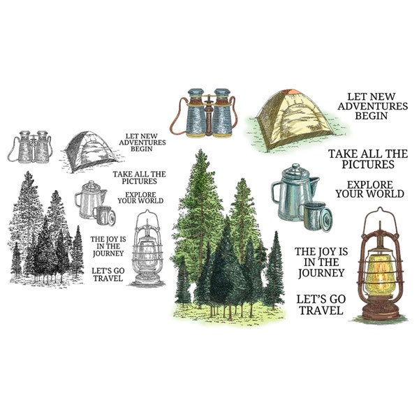 Camping Stamps - Etsy