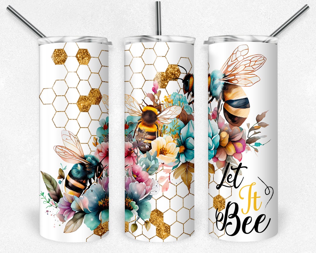 Bumble Bee, Honey Honeycomb Tumbler, to Go Mug With Straw, Queen Bee ...