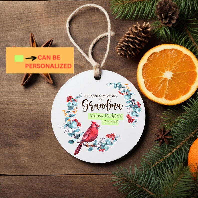 Personalized Memorial Christmas Ornament - Custom in Loving Memory ...