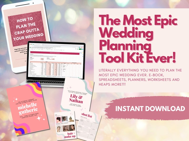 The Ultimate Wedding Tool Kit Wedding Spreadsheet Planner - Etsy