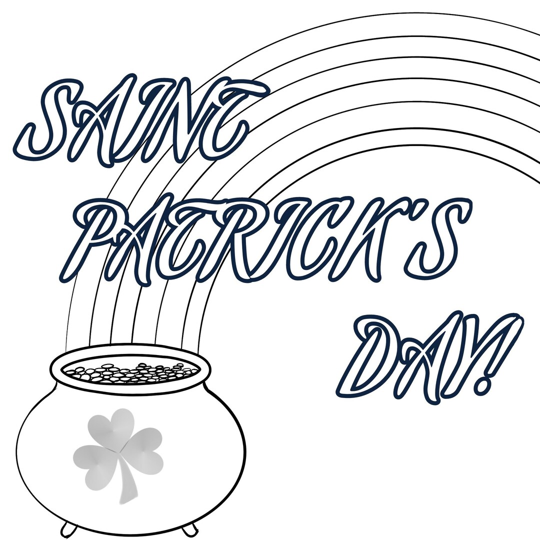 Saint Patricks Day Coloring Pages JPG Digital Download Hand Drawn - Etsy