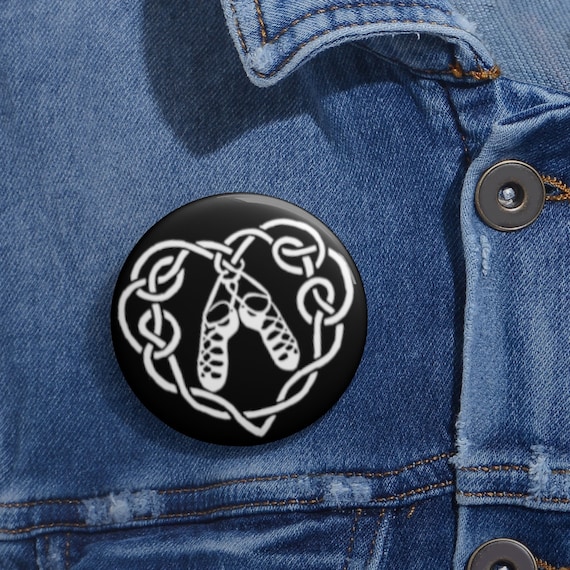 Celtic Irish Dancing Ghillies Black Pin Button - Etsy