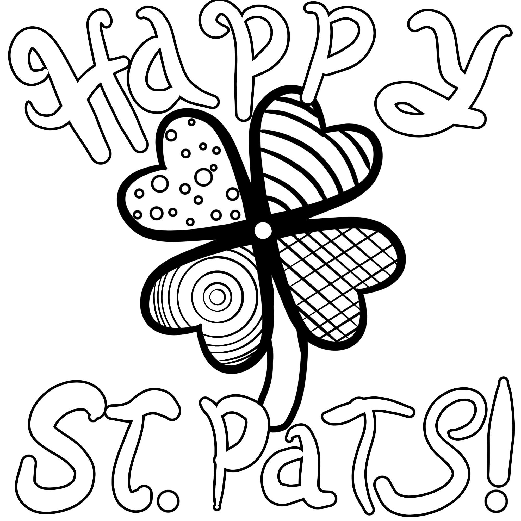 Saint Patricks Day Coloring Pages JPG Digital Download Hand Drawn - Etsy