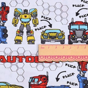 Transformers Fabric Anime Cotton Fabric by the Half Yard - Etsy
