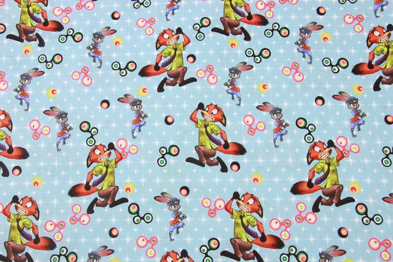 Zootopia Fabric Judy Hopps Rabbit Bunny Nick Wilde Fabric Wily - Etsy