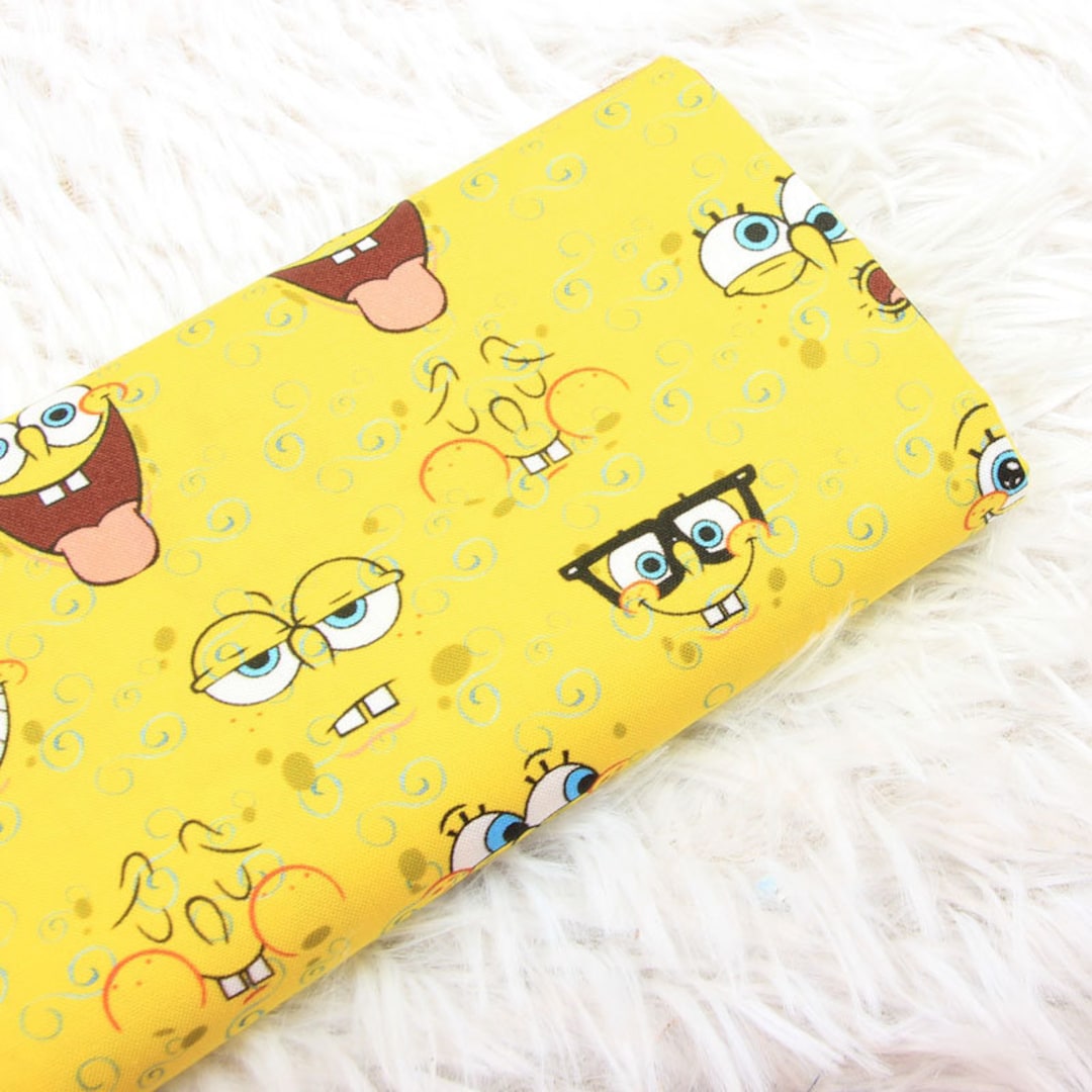 Spongebob Squarepants Fabric Cartoon Anime Cotton Fabric by the Half ...