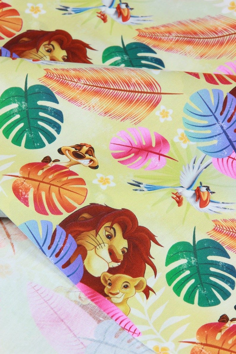 Lion King Fabric Lion Simba Mufasa Fabric Cartoon Anime Cotton - Etsy