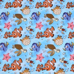 Finding Nemo Fabric Cartoon Fish Cotton Fabric by the Half Yard - Etsy ...