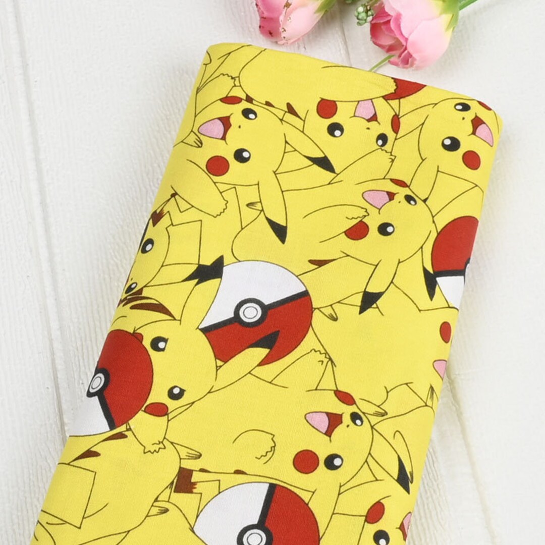 Pokemon Fabric Pikachu Fabric Pocket Monster Anime Cotton Fabric by the ...