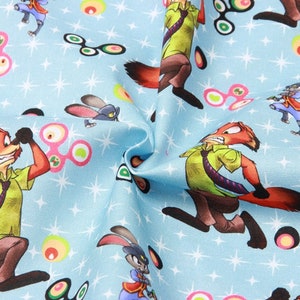 Zootopia Fabric Judy Hopps Rabbit Bunny Nick Wilde Fabric Wily Fox ...