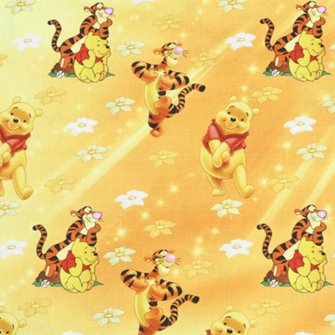 Winnie the Pooh Fabric Disney Anime Cotton Fabric by the Half Yard - Etsy