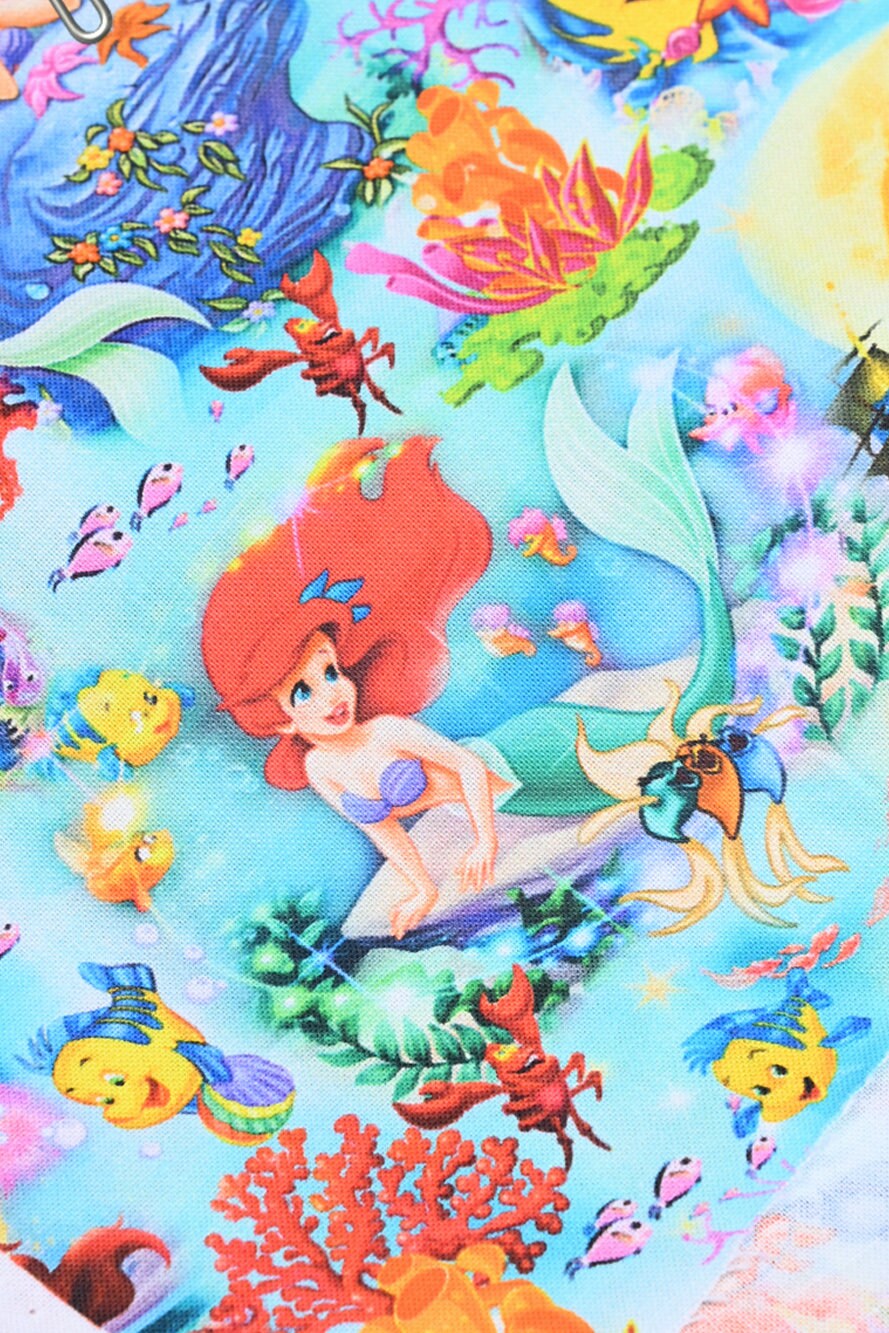 Disney Little Mermaid Ariel Fabric Anime Cotton Fabric by the - Etsy UK