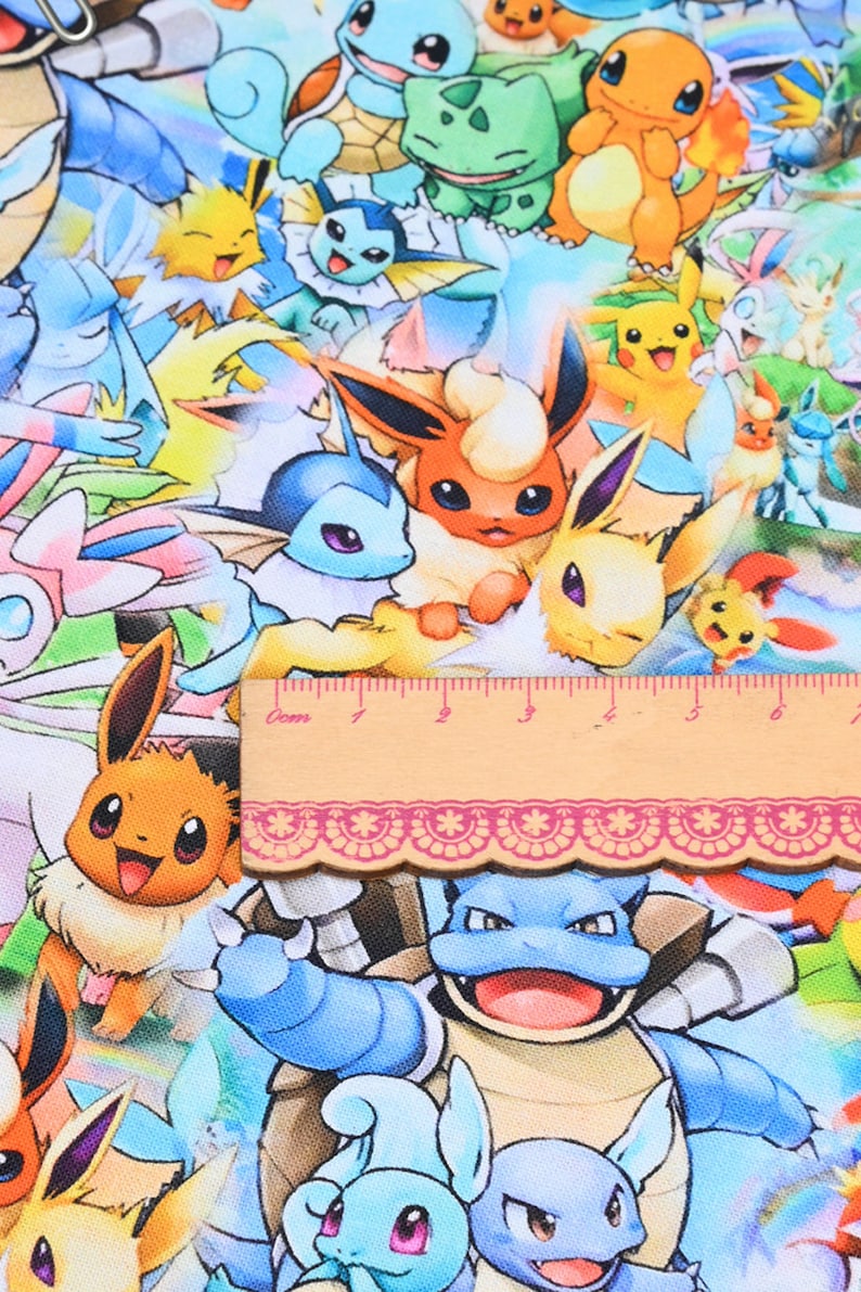Pokemon Fabric Pocket Monster Fabric Pikachu Anime Cotton - Etsy