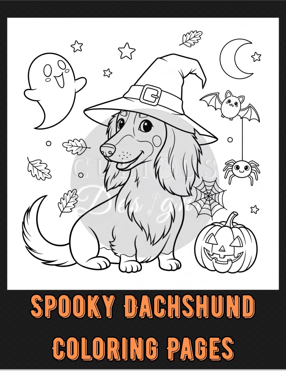 Spooky Dachshund Coloring Book: Witchy Weenie Halloween, Fall Animals ...