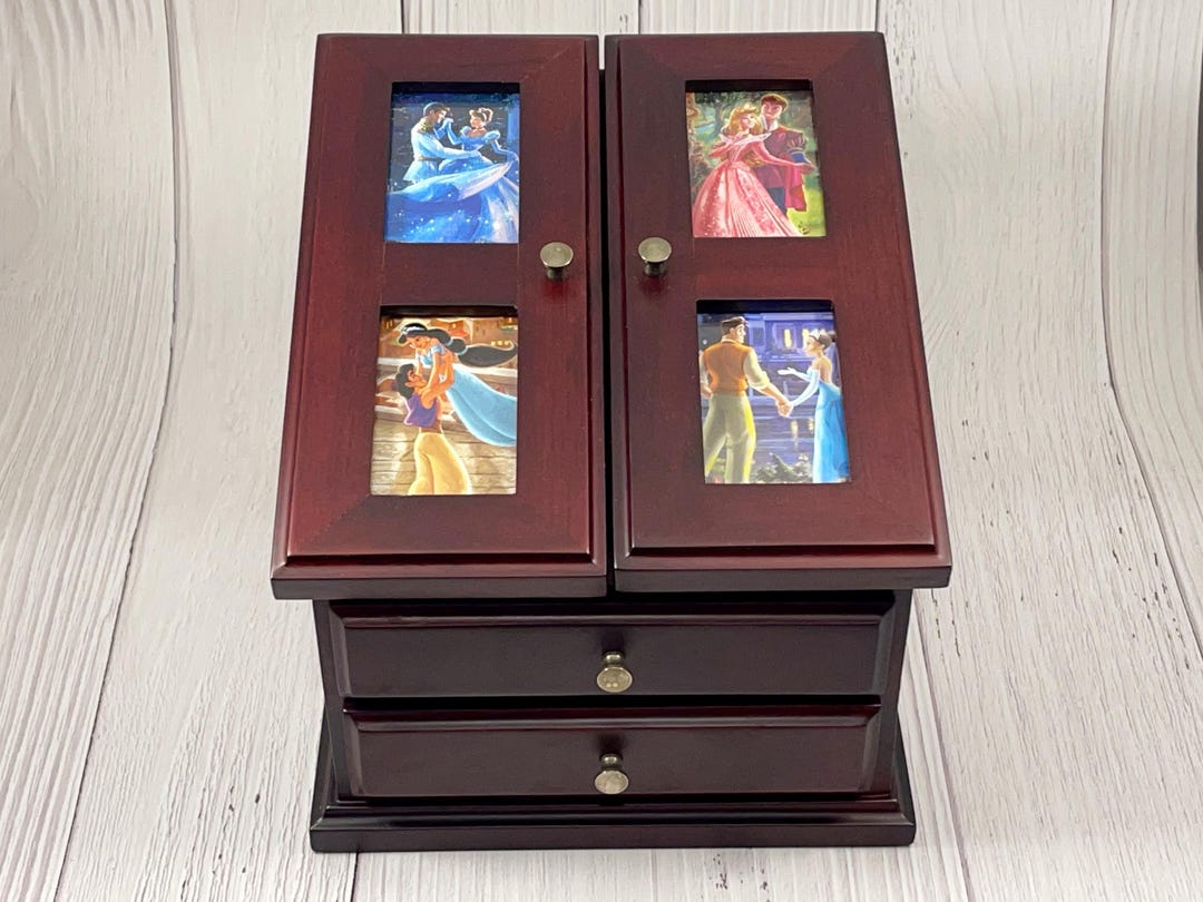 Vintage Jewelry Box Featuring Disney Princess Illustrations by ...