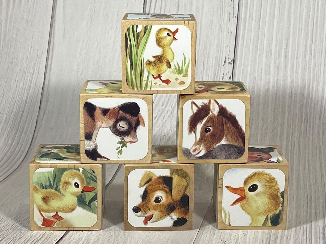 2 Wooden Blocks Featuring Illustrations From the Little - Etsy
