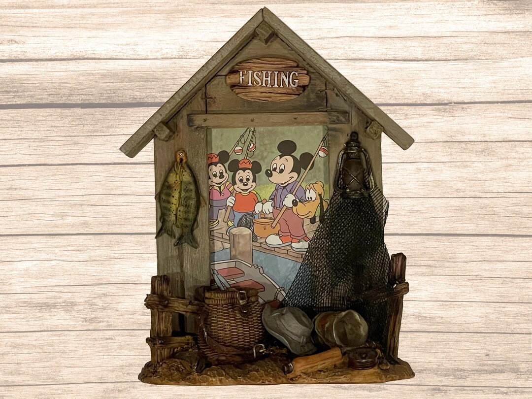 Mickey and Nephews Fishing Illustrated and Framed Page From a Vintage ...