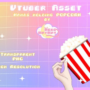 Vtuber Asset Movie Night Party Hands Holding Popcorn - Etsy