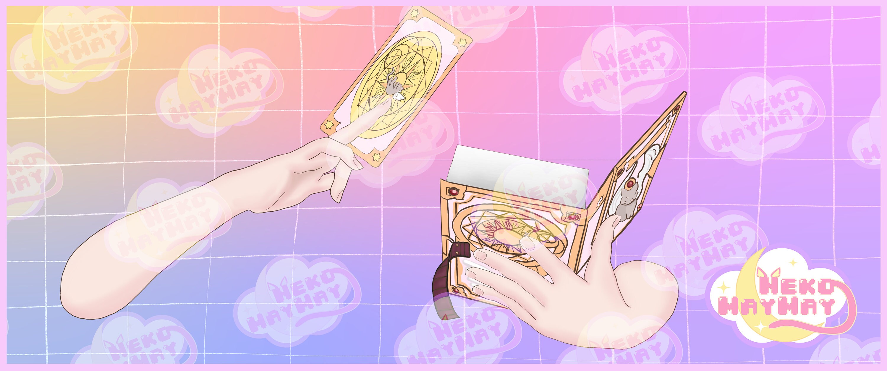 Vtuber Asset Holding Cat Clow Card Cat Clow Book - Etsy