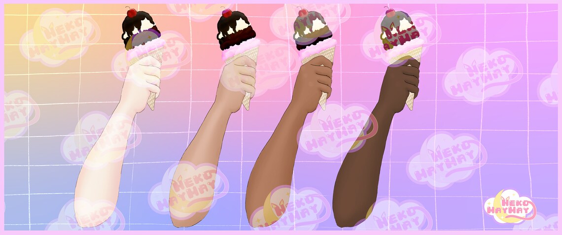Digital Vtuber Asset Cute Hand Holding Ice Cream Cone for - Etsy