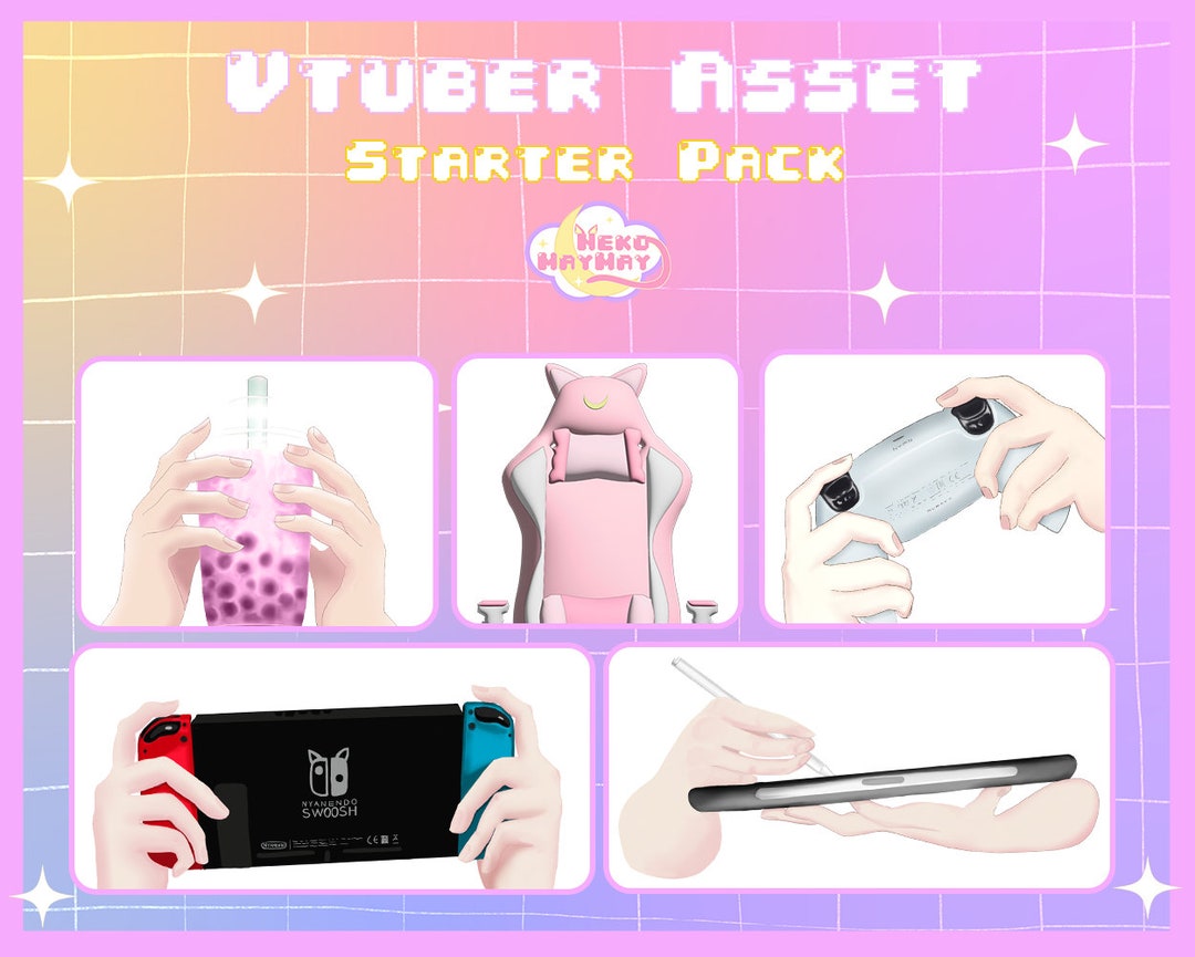 5 Vtuber Assets Starter Pack Bundle for Twitch/ Youtube - Etsy