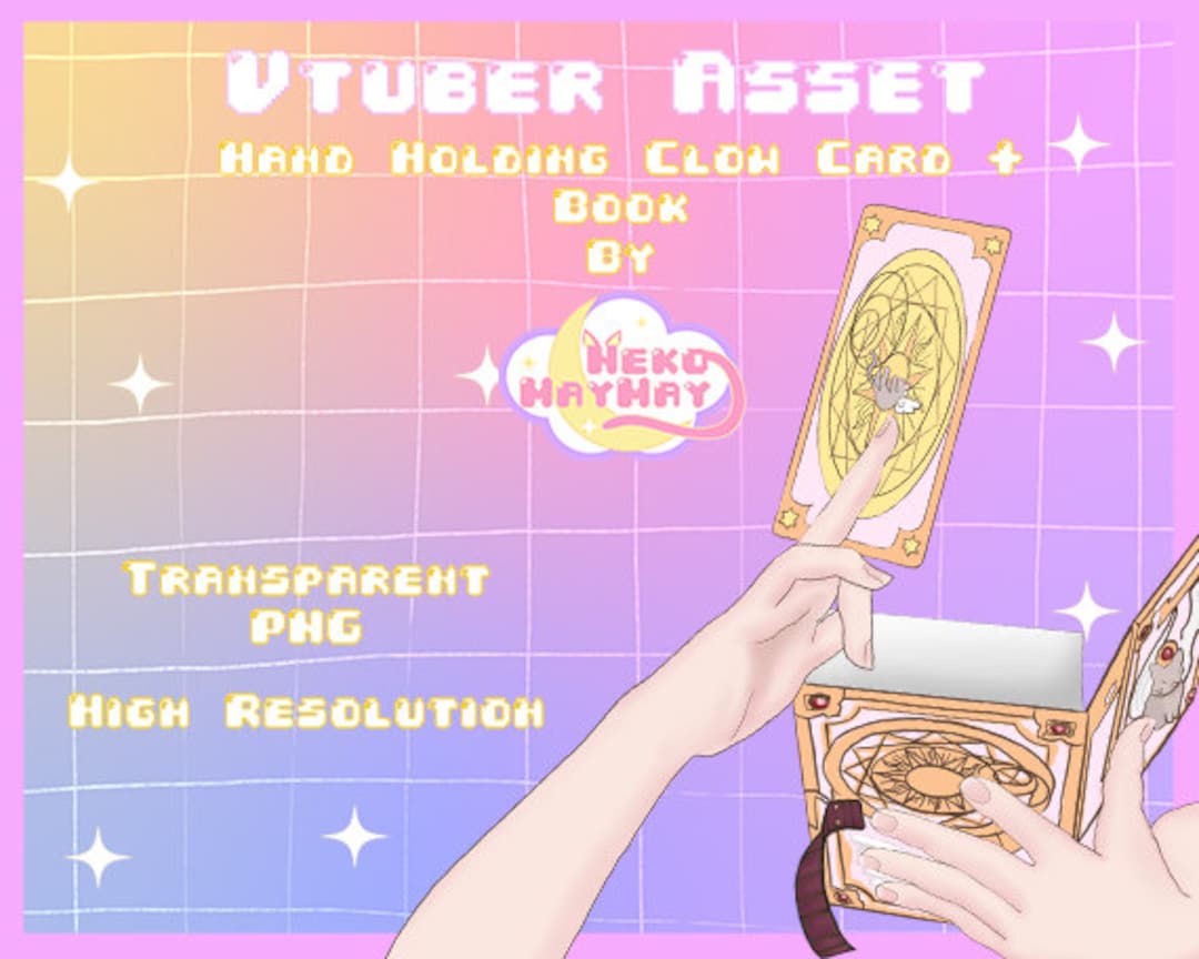 Vtuber Asset Holding Cat Clow Card Cat Clow Book - Etsy