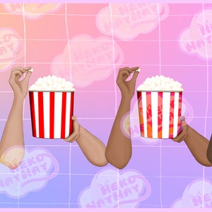 Vtuber Asset Movie Night Party Hands Holding Popcorn - Etsy