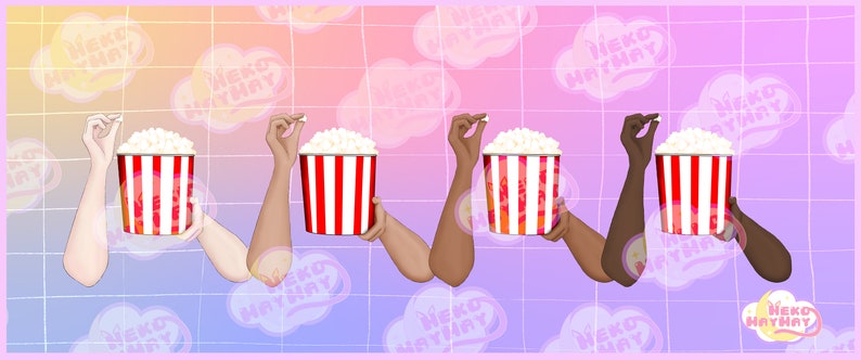 Vtuber Asset Movie Night Party Hands Holding Popcorn - Etsy