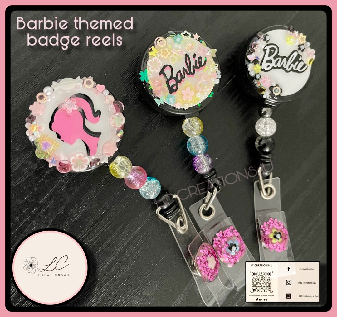 Barbie Inspired Badge Reels W/ Belt Clip free Shipping - Etsy