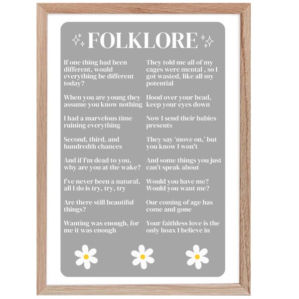 Folklore Era Poster - Etsy