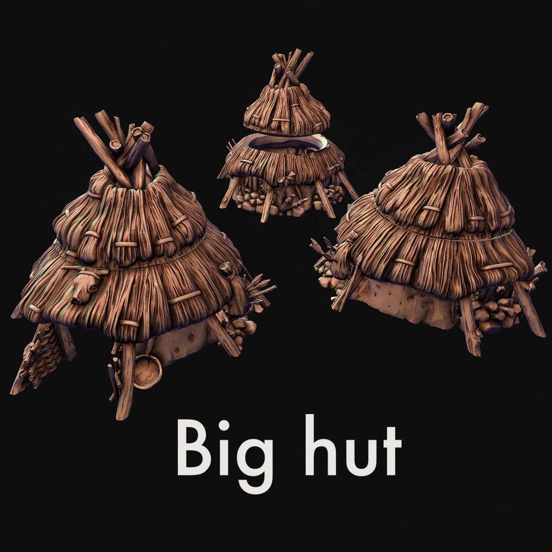 Tents, Shacks, Huts Goblin & Orc Tribal Terrain 3D Printing DND ...