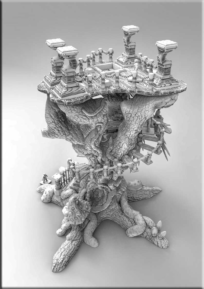 Airship Tree Dock Landing | 3D Printing | Tabletop Terrain | D&D ...