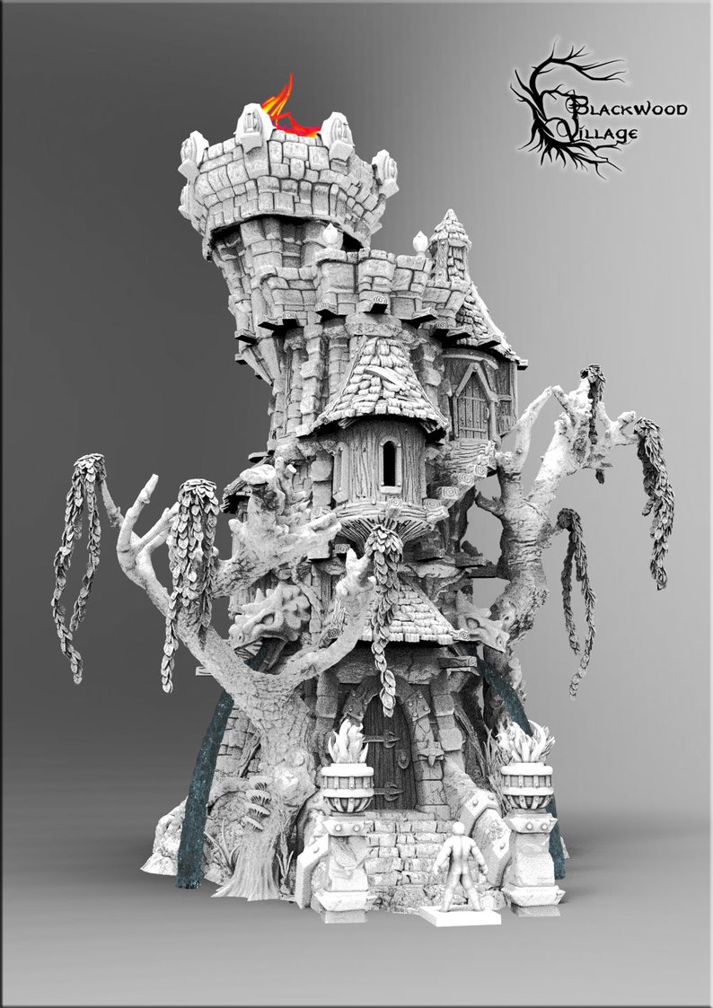 Wizard Tower Blackwood Village 3D Printing Tabletop Building/terrain D ...
