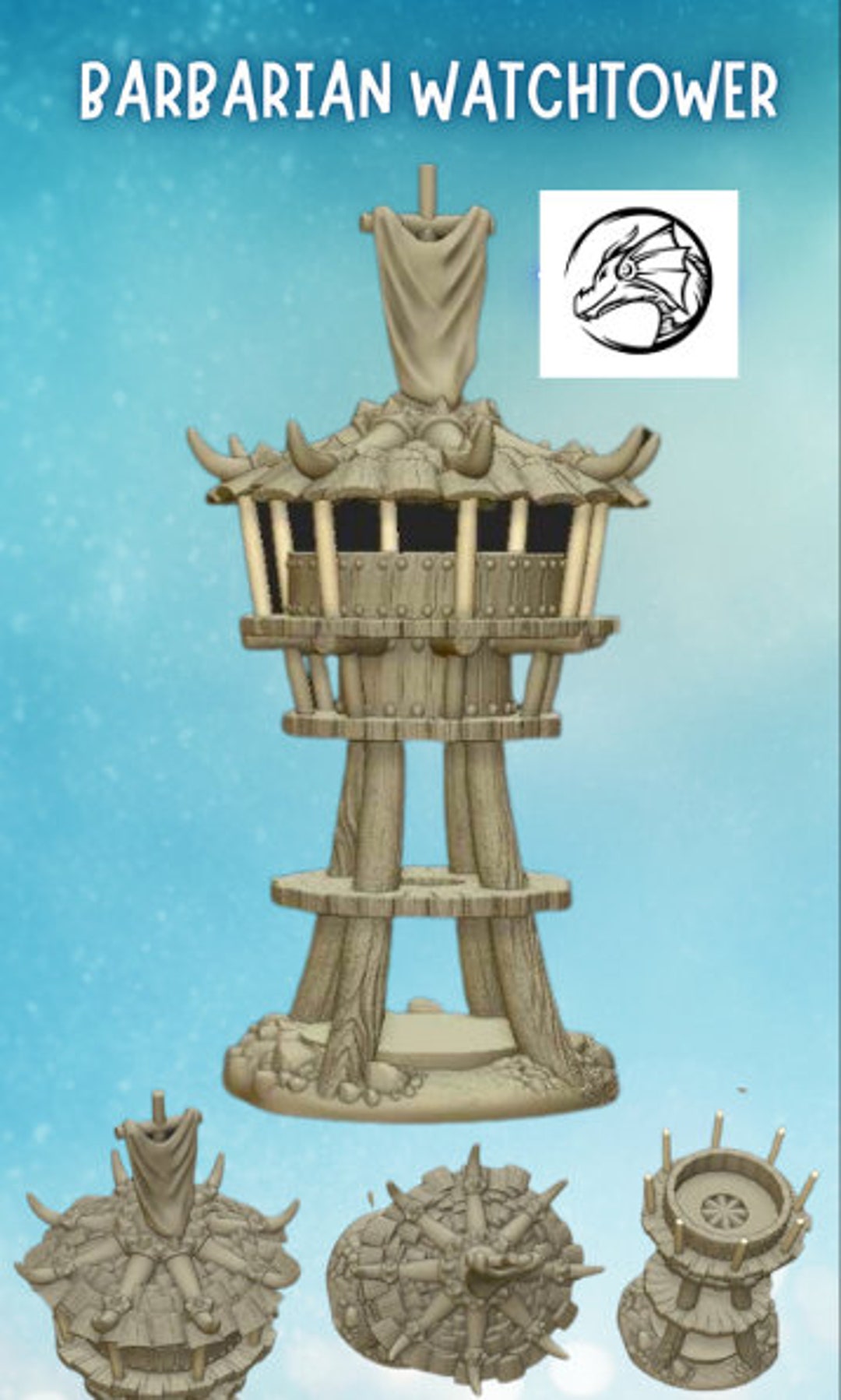 Barbarian Watchtower | 3D Printing | Tabletop Building/terrain | D&D ...