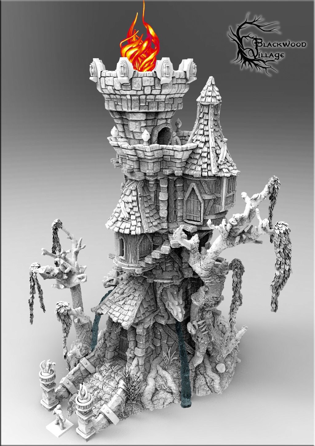 Wizard Tower Blackwood Village 3D Printing Tabletop Building/terrain D ...