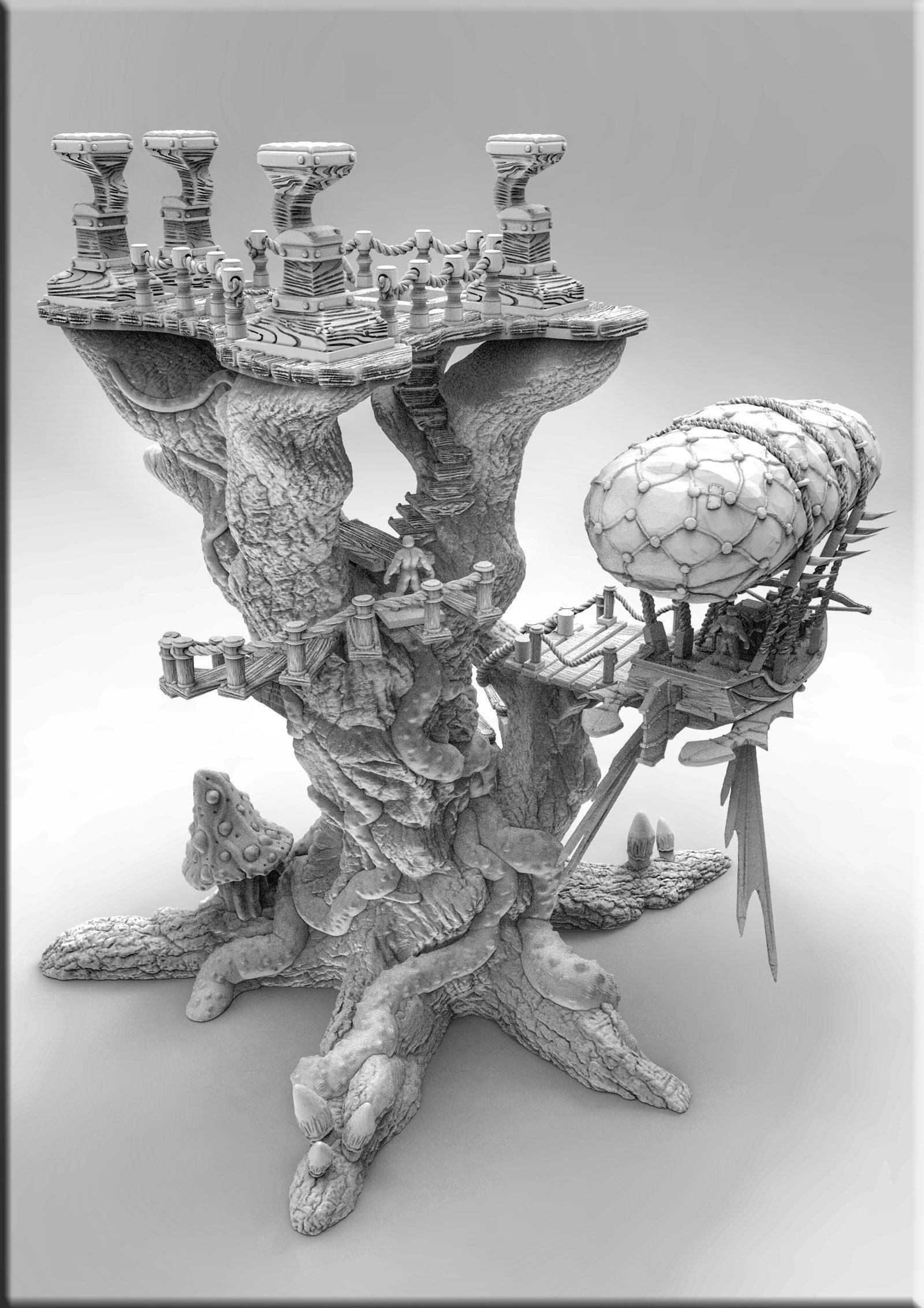 Airship Tree Dock Landing | 3D Printing | Tabletop Terrain | D&D ...