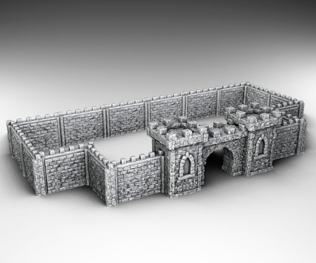 Medieval Village Castle Gates & Walls 3D Printing DND Tabletop Wargames ...