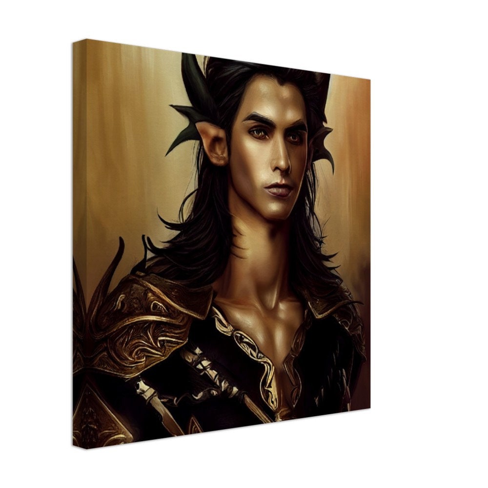 High Elf Lord Fantasy Druck, Portrait, Leinwandkunst, MidjourneyAI ...