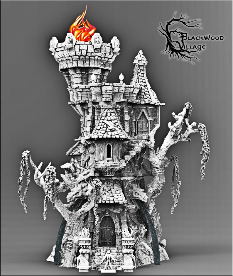 Wizard Tower Blackwood Village 3D Printing Tabletop Building/terrain D ...
