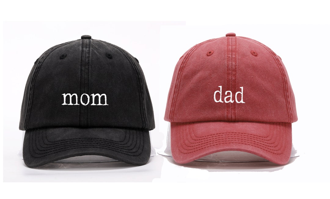 Mom and Dad Baseball Caps, Pregnancy Announcement Hats, Set of 2 ...