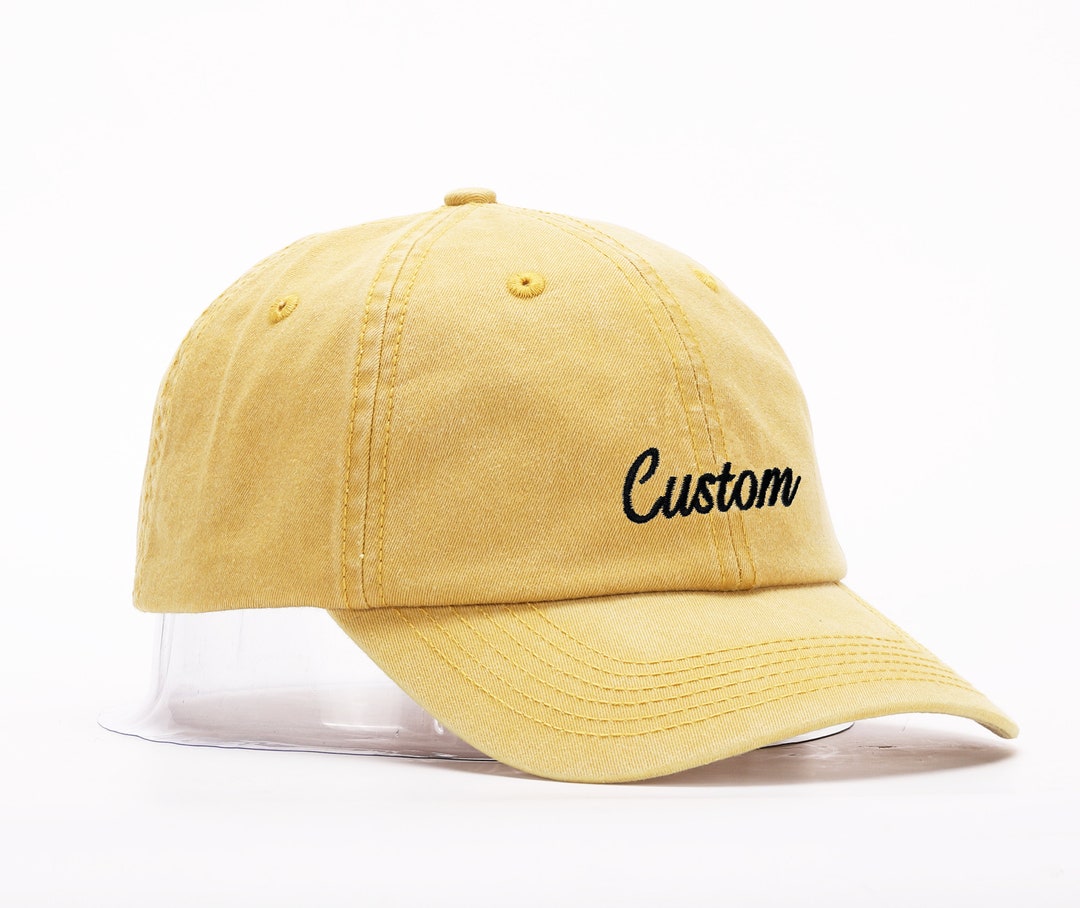 Custom Embroidered Cotton Dad Cap: Personalized Text Logo - Etsy