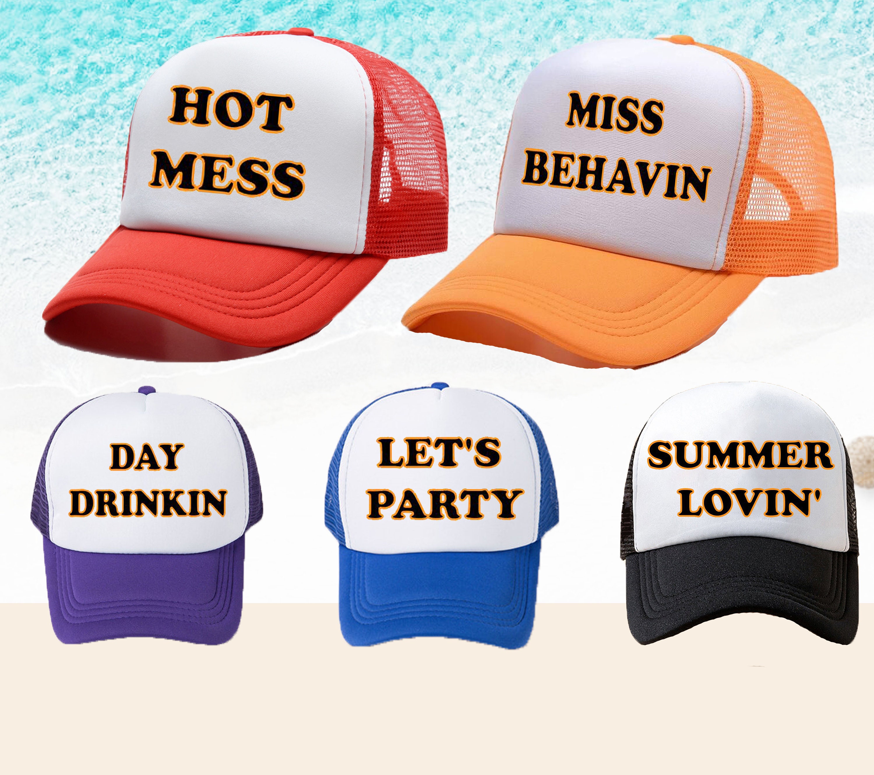 Puff Print Party Hats Bachelor Party Hat Crew Hat Team - Etsy